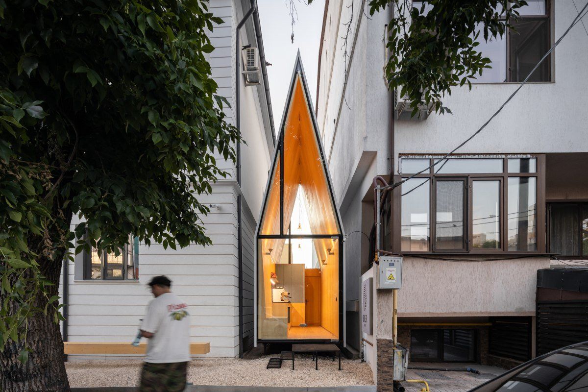 Triangular Prism Shaped Building