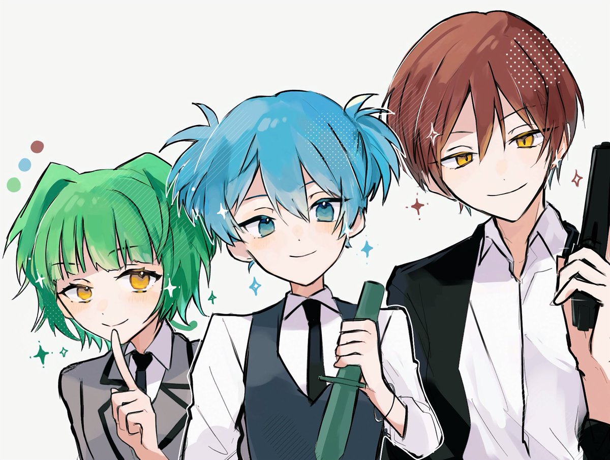 一回放棄しちゃったんですけど、色塗りの練習台にしてたらいつのまにか描き終えてたRGBトリオ https://t.co/ZfPeB50WMi