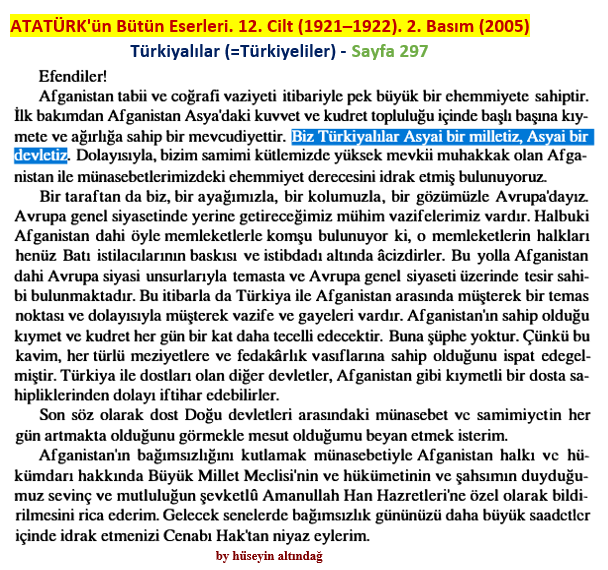 🇹🇷 TÜRKİYELİ 📚ATATÜRK: “Biz Türkiyalılar(Türkiyeliler) Asyai bir ...