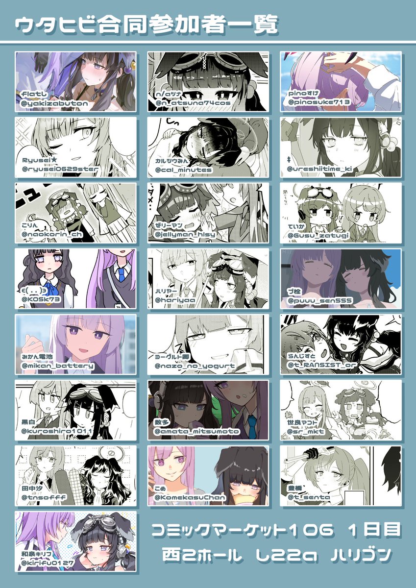 C106新刊告知】 兼ねてより夢だった『ウタハ×ヒビキ合同誌』を頒布致します! 素敵な方々にご参加頂き最高の1冊にする」ハリヤーの漫画