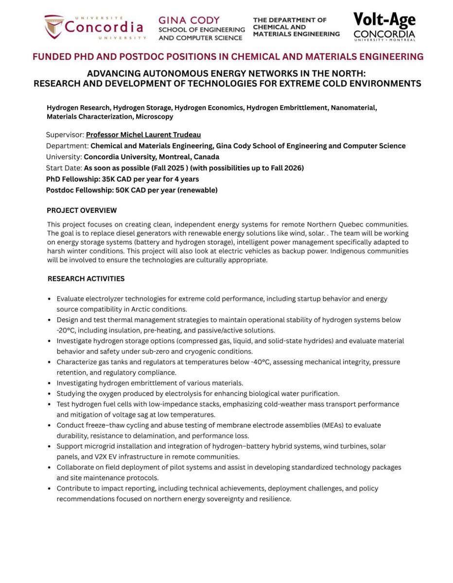 FUNDED PHD AND POSTDOC POSITIONS IN CHEMICAL AND MATERIALS ENGINEERING ADVANCING - Open ...