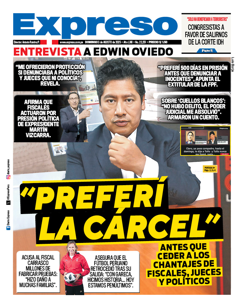 🗞 ¡Aquí la portada del Diario Expreso para este domingo 3 de agosto de ...
