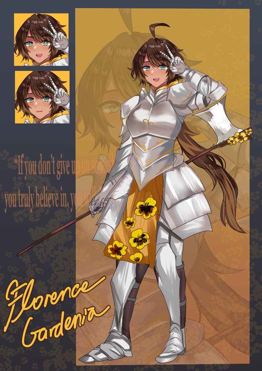 「Florence the Flowery Knight "Hey there! 」|Salad | Semi Hiatusのイラスト