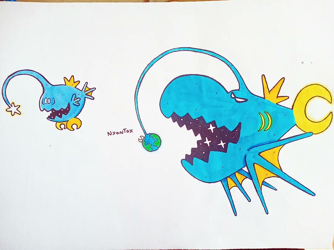 Abyglow, Voidangler. Light/Water Type. #Pokemon #fakemon https://t.co ...