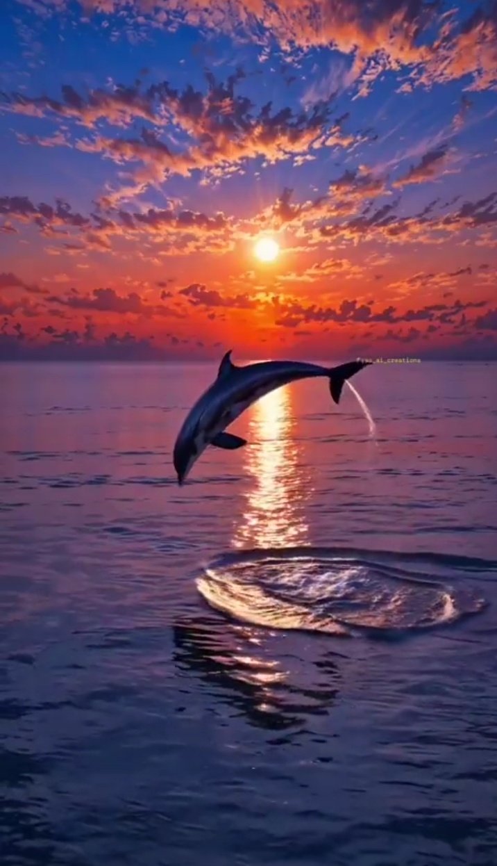 Purple Sunset Wallpaper Dolphins