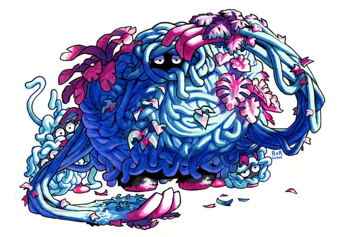 「Tangrowth + Tangela」|Leo 🦁 looking 4 workのイラスト