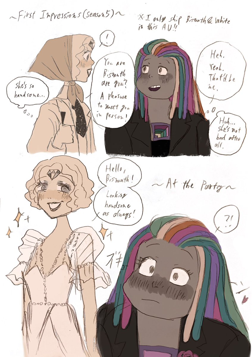 SU Actors AU] My Yume self-insert White X Bismuth shipping 」Ushi/Sara🐄の漫画