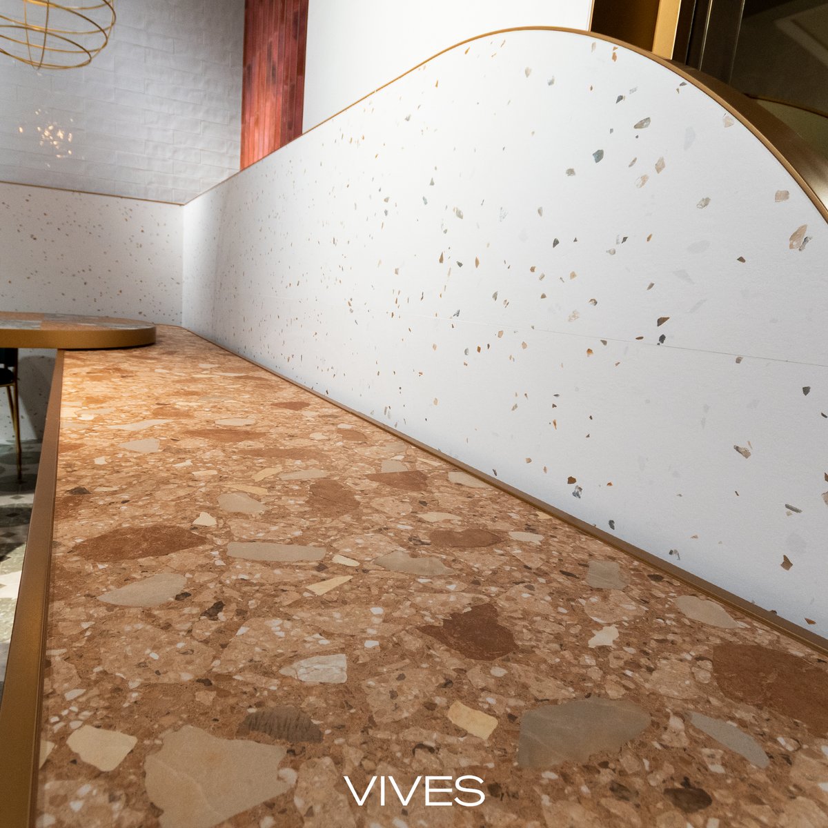 Monaco-R Rojizo 80x80 cm reinterprets the classic terrazzo with the ...