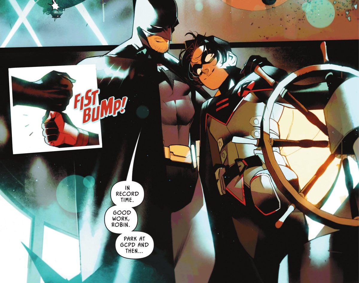 the concept of batman and robin doing a fist bump every time they help ...