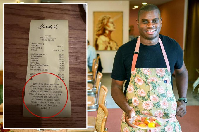 America’s best restaurant stokes outrage with automatic 20% tip because ...