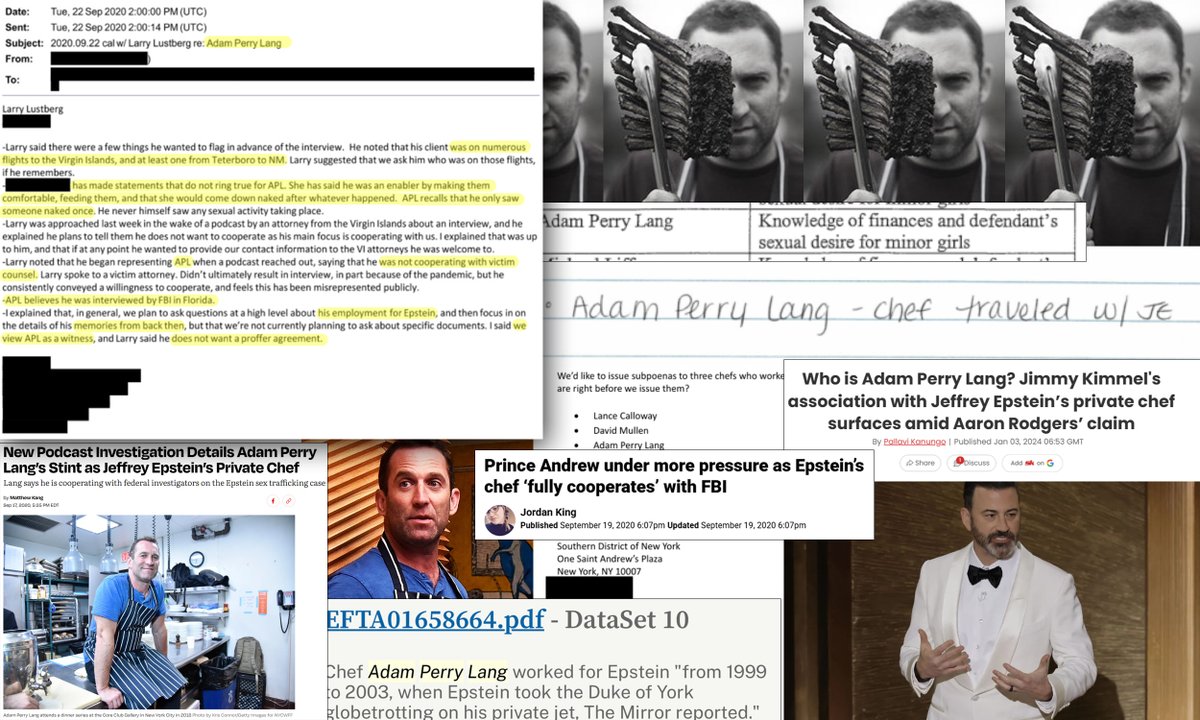 1.) Adam Perry Lang was a private chef "in the club" who was ...