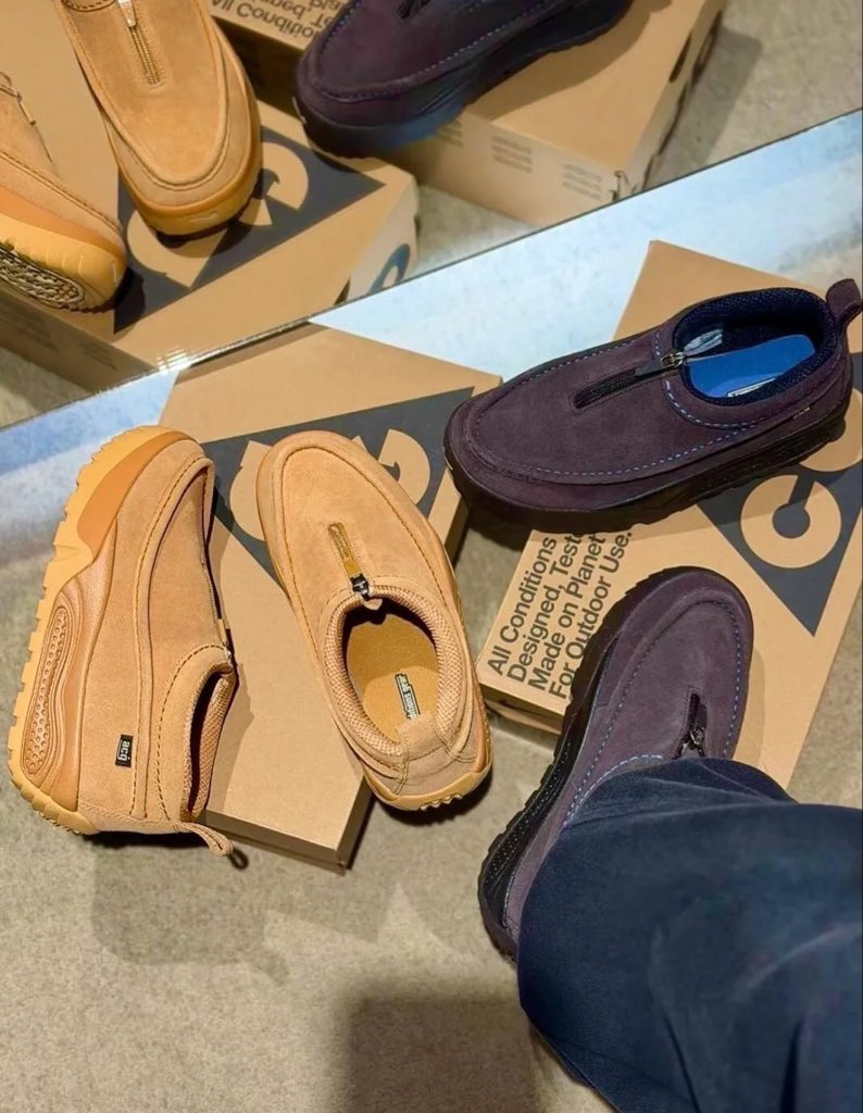 A reimagined 1990s outdoor shoe featuring a low-top, moccasin-inspired ...