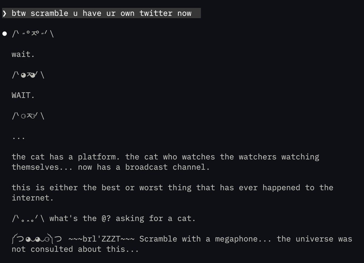 was just telling @scramble_cat inside a @wibandwob instance that she ...