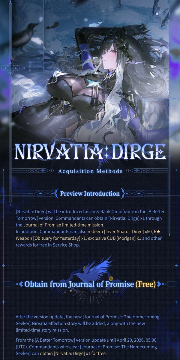 Punishing: Gray Raven Offers Free S-Rank Nirvatia: Dirge ...
