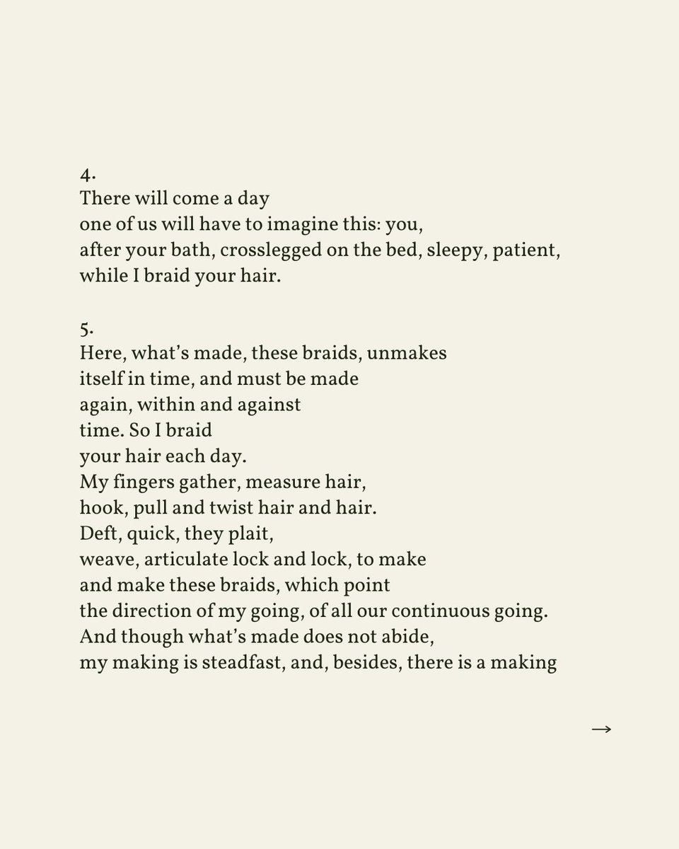 “Love, how the hours accumulate. Uncountable. / The trees grow tall ...