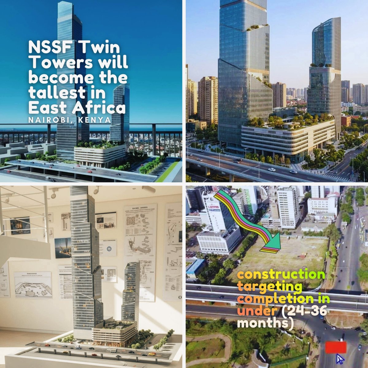 Kenya is in construction mode 🏗️ The NSSF Twin Towers project is set to ...