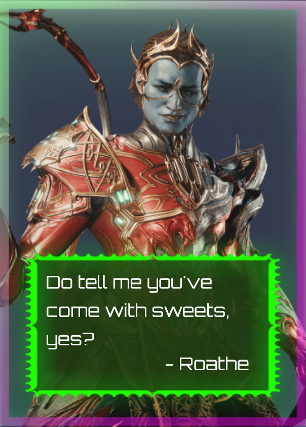 one for when you're dating roathe and one if you're just friends! #warframe