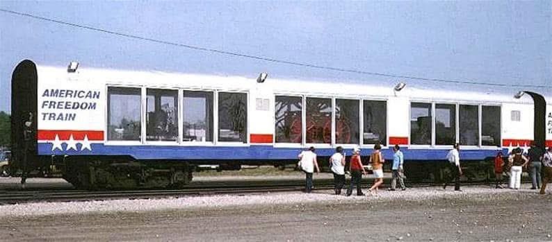 The Bicentennial American Freedom Train arrives in Albuquerque, New Mexico.