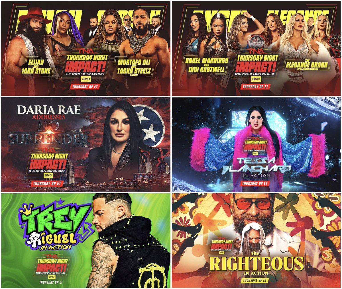 TONIGHT on #TNAiMPACT! 🟡 Elijah/Jada Stone vs Tasha Steelz/Mustafa Ali ...