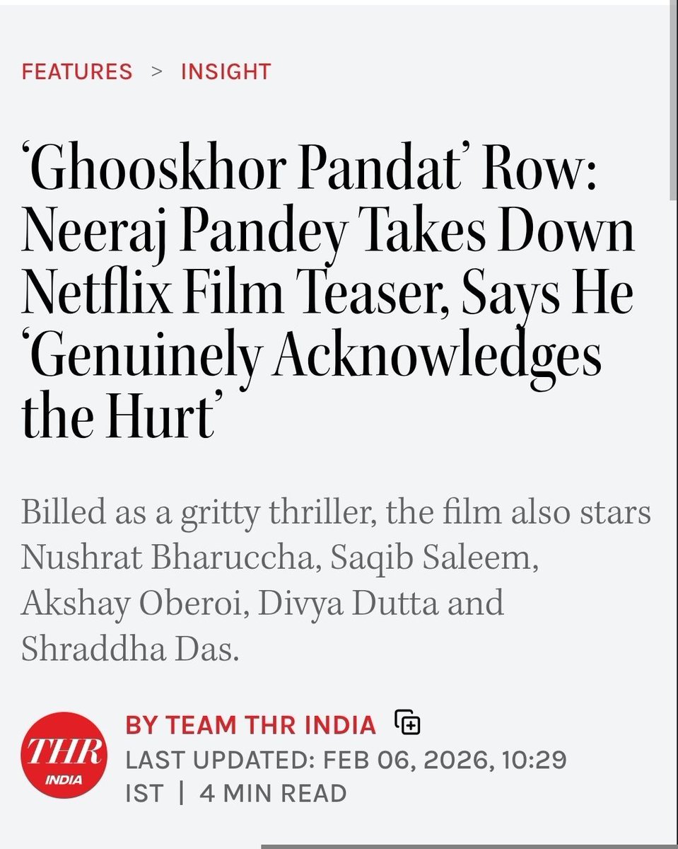 .@NetflixIndia has taken down the teaser of 'Ghooskhor Pandat'. Sadar ...