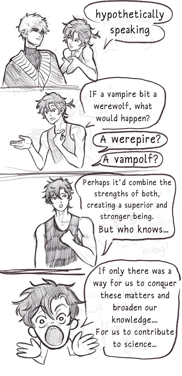 werewolf x vampire au doodles #shiguang