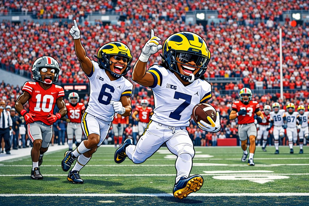 Epic Michigan sports moments in cartoon caricature format (a thread) 🧵