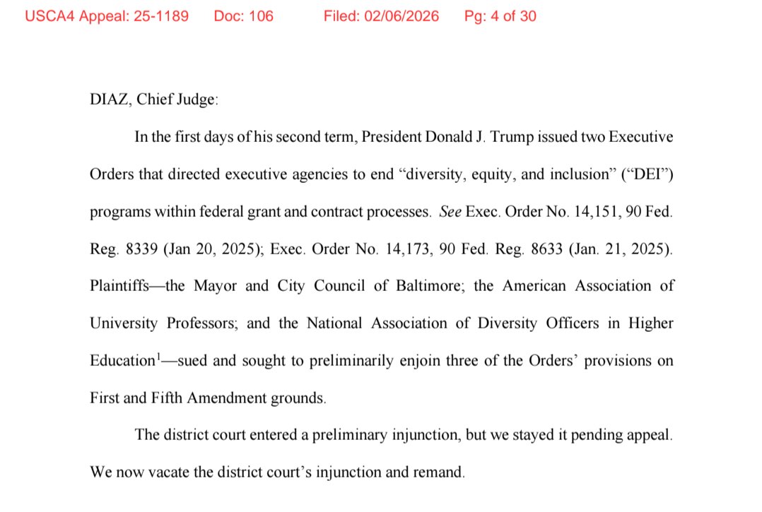 ‼️🇺🇸Major win for @POTUS Trump's DEI Executive Orders: “The President ...