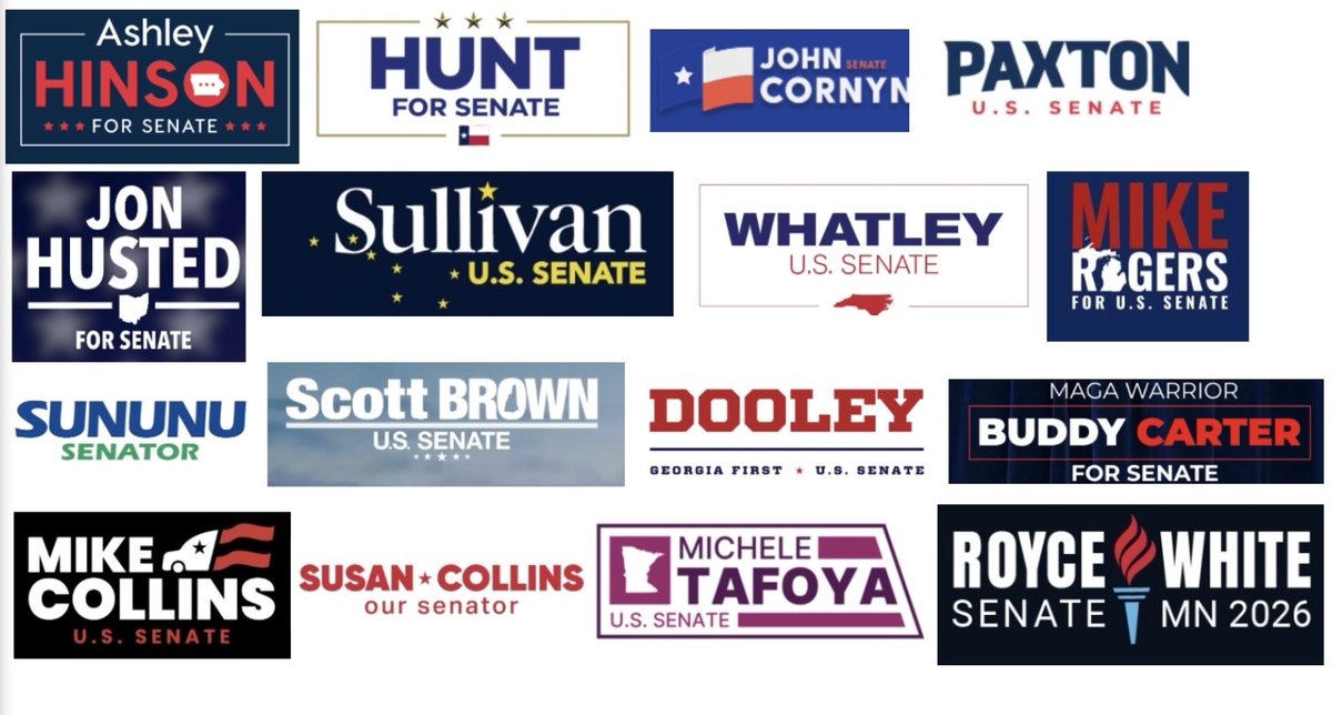 Logos for Democratic Senate candidates in key states who are seeking ...