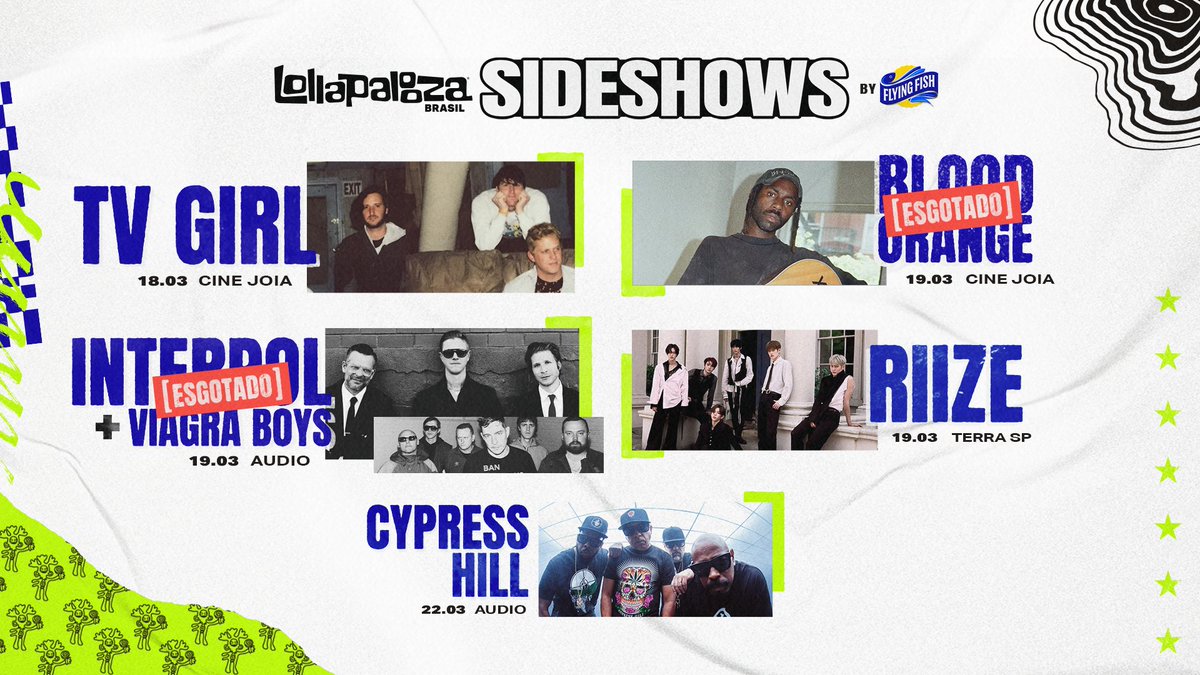 🚨 ATENÇÃO 🚨 O #LollaBR Sideshow by Flying Fish do Interpol + Viagra ...