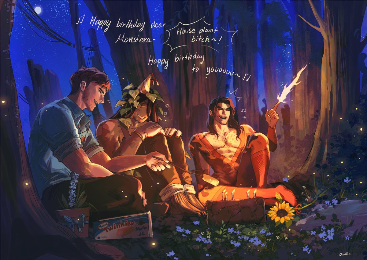 Its my (and Monstera’s) borthday :3 #dispatch oc #flambert + the plant ...