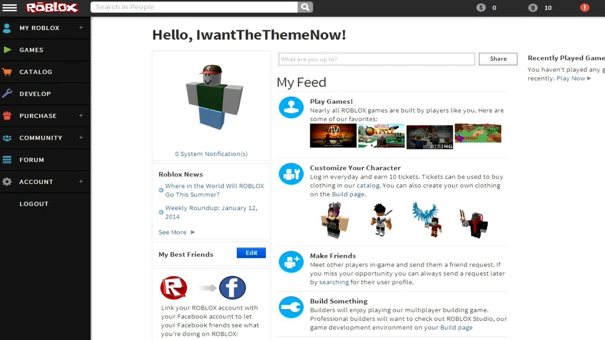 Roblox Site Layout, Early 2014.