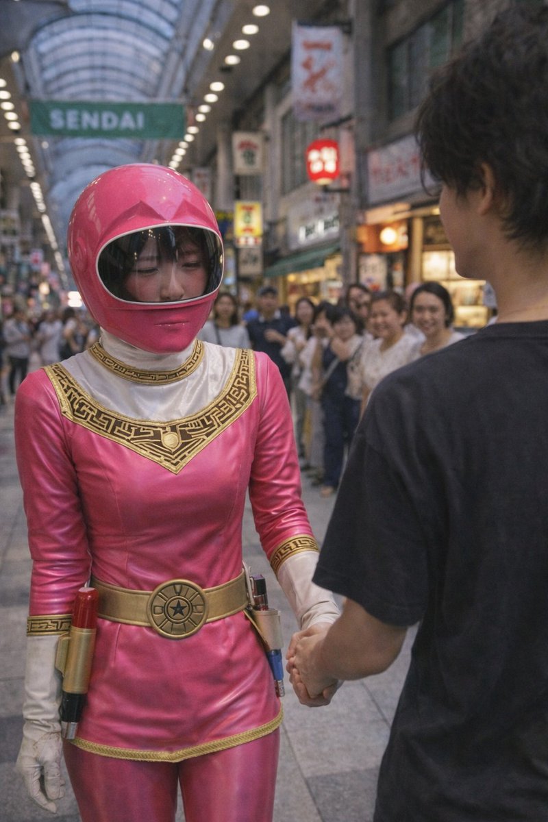 オーピンクで楽しもう・Ai オーピンクコスプレを着た姉さんで マスクの黒い丸部分から姉さんの表情透けさせる演出で（素顔は22歳の黒髪ショート ...