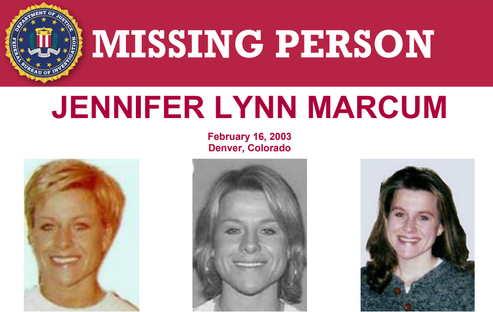 Jennifer Lynn Marcum disappeared from the Denver International Airport ...