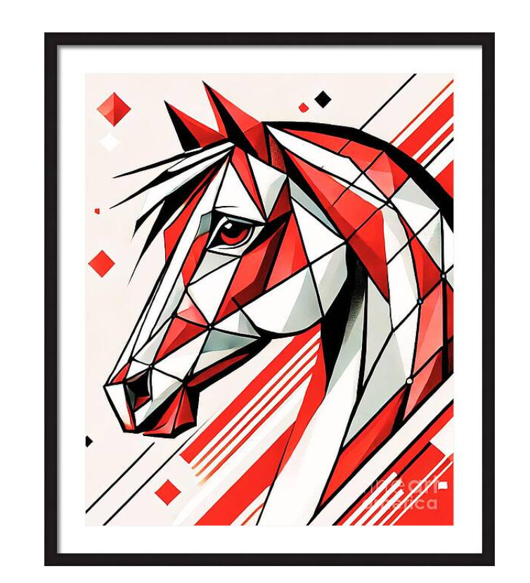 New artwork: Geometric Horse Portrait. A bold modern take on strength ...