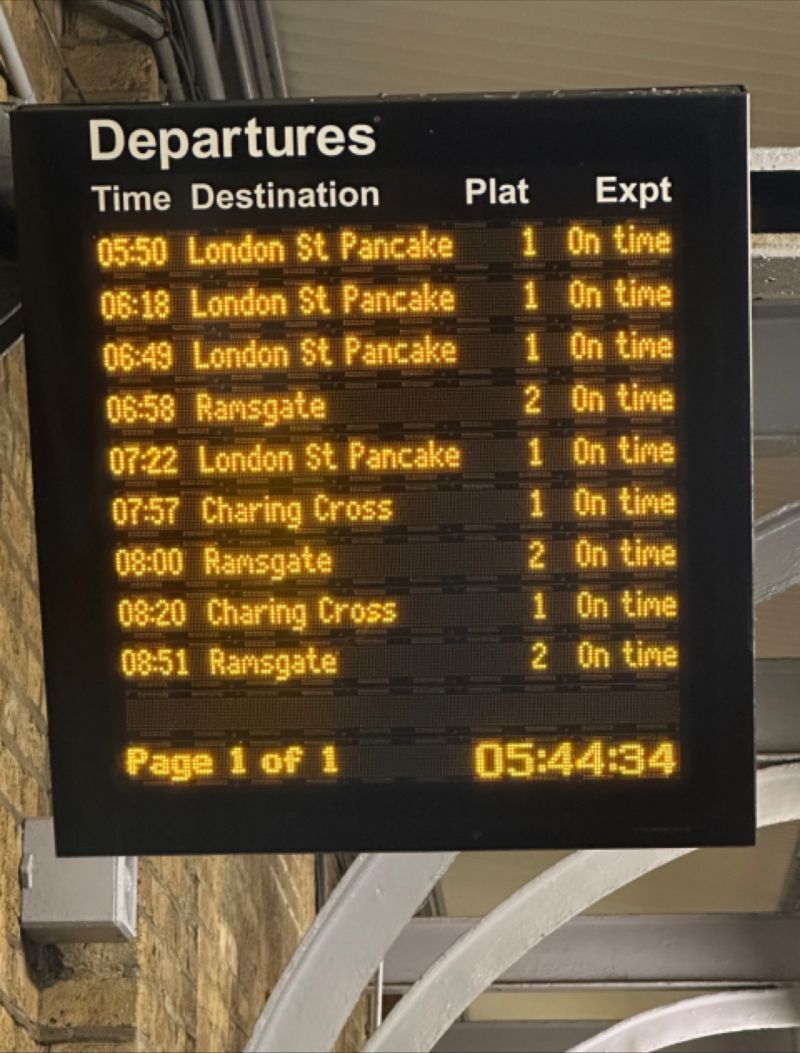 It’s Pancake Day, so St Pancras station gets temporarily rebranded ...