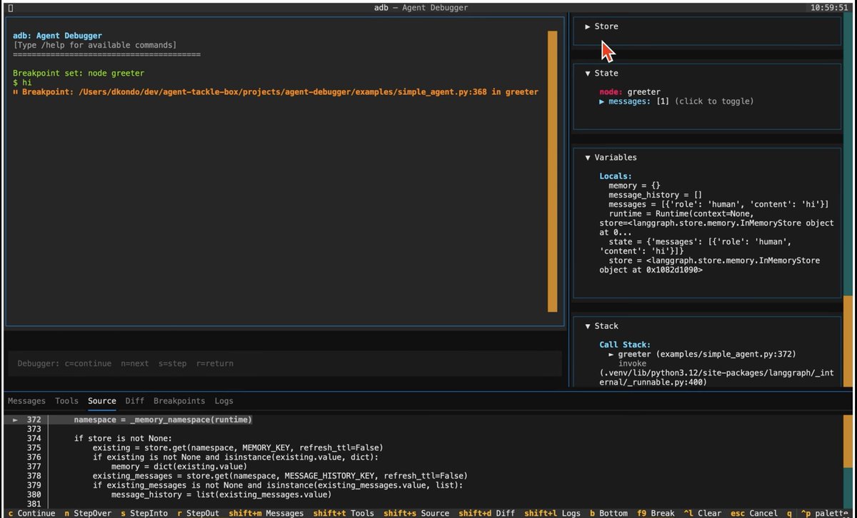 Very cool community project! 🪲agent-debugger agent-debugger is a ...