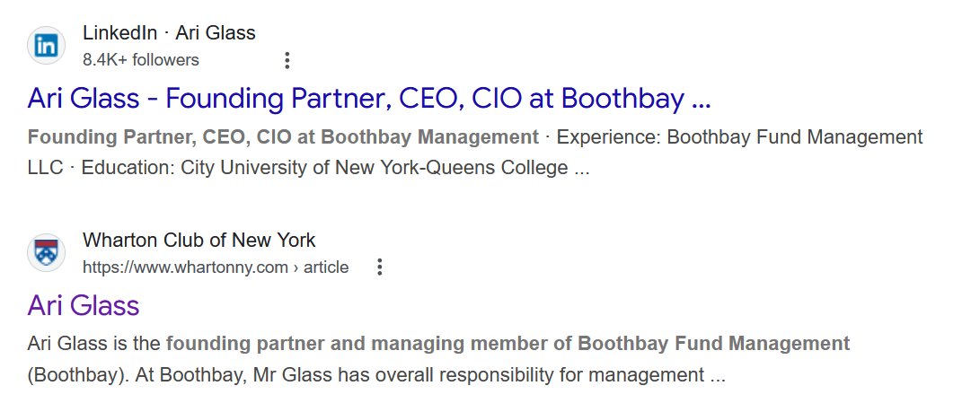 Ari Glass isn't a random person. He's a founding partner of Boothbay ...