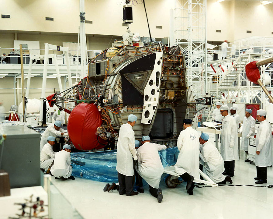 Photos taken during the assembly of the Apollo LM ascent stages at ...