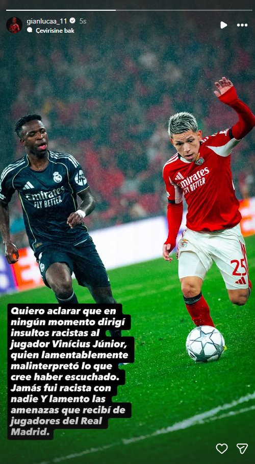 Gianluca Prestianni: “Hiçbir zaman Vinicius Junior’a yönelik ırkçı ...