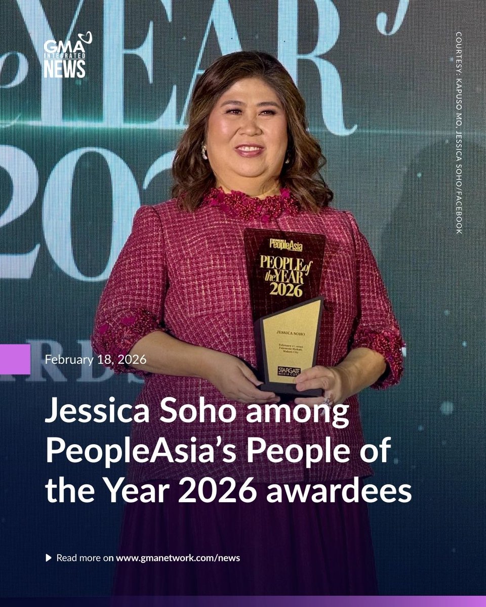 Jessica Soho has been named as one of the awardees of PeopleAsia ...