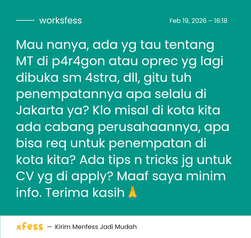 MT Paragon penempatannya sesuai posisi ya guys, mayoritas di Jakarta ...