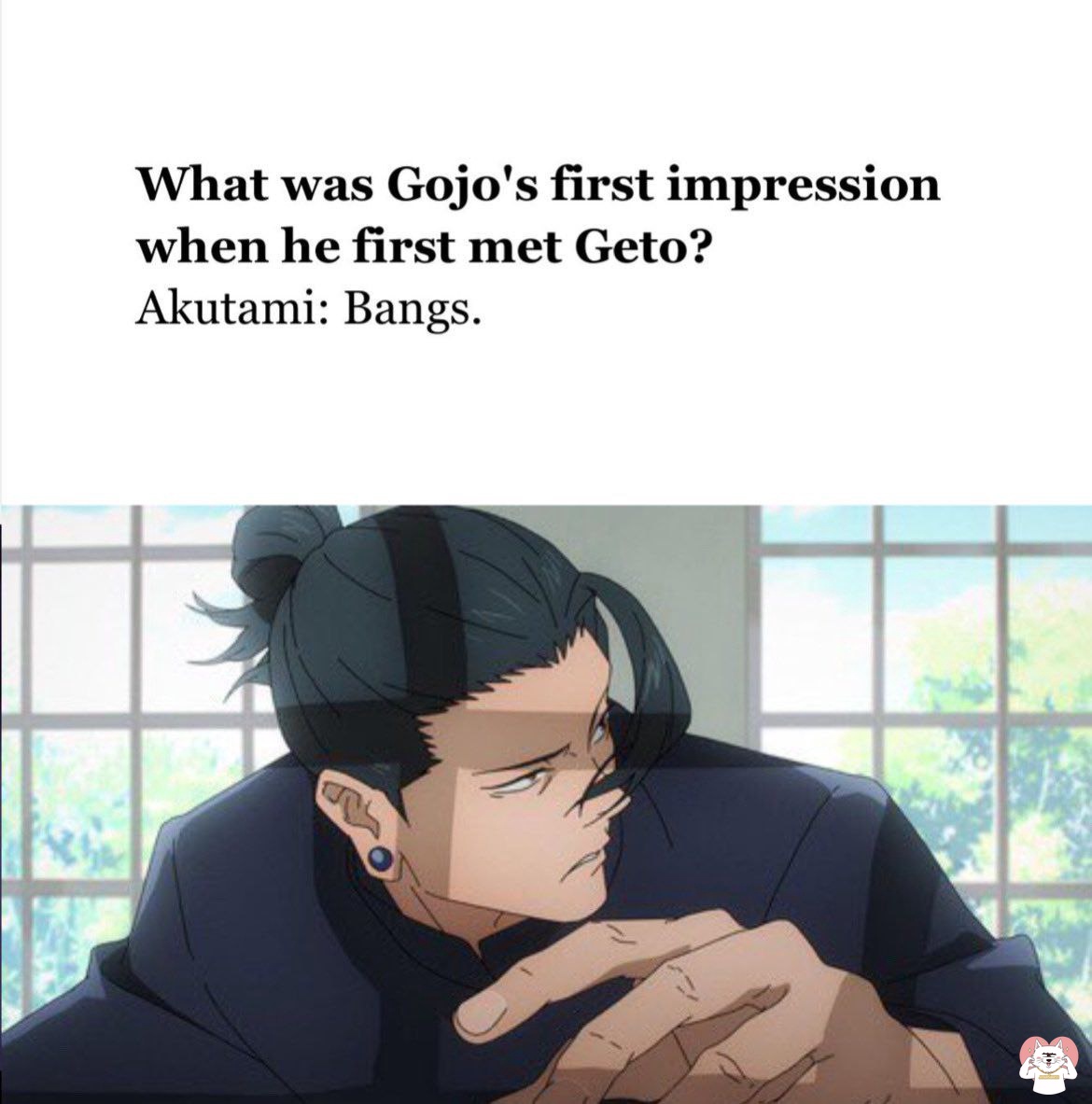 and geto is literally the only one who fits his ideal type, because in ...