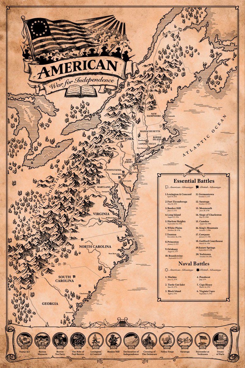 My map celebrating the American War for Independence is now complete ...