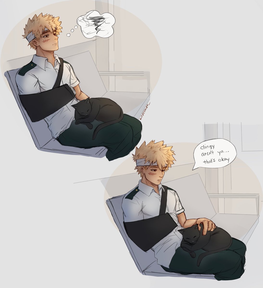 post-war katsuki and his rescue cat he calls his little idiot (what is ...
