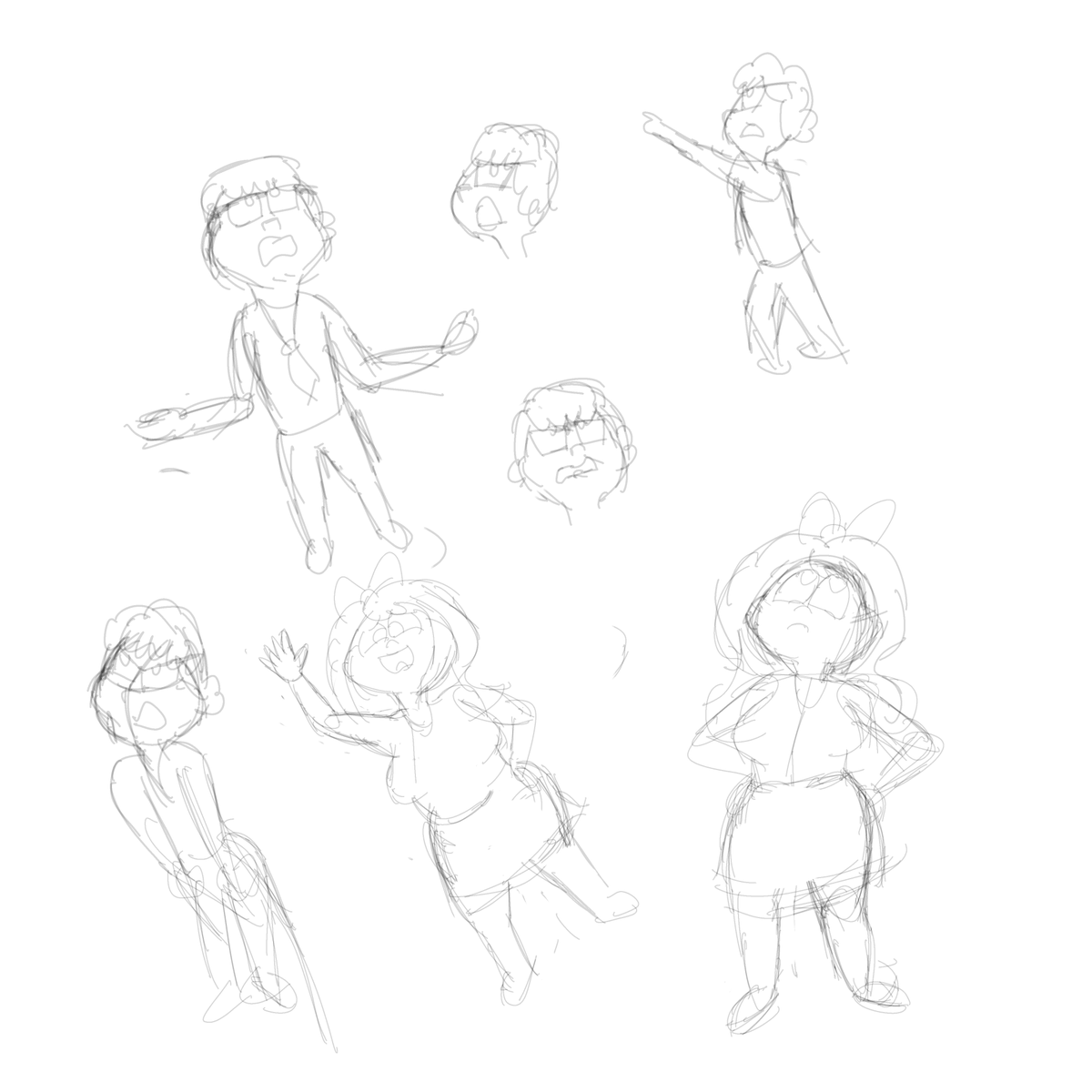Some sketches. This is like a dynamic duo. Still learning how to draw ...