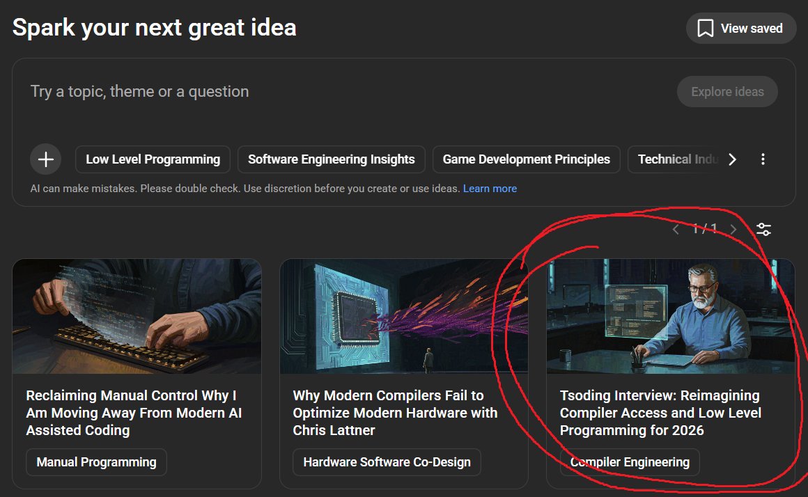 lol, even youtube wants to see interview with @tsoding