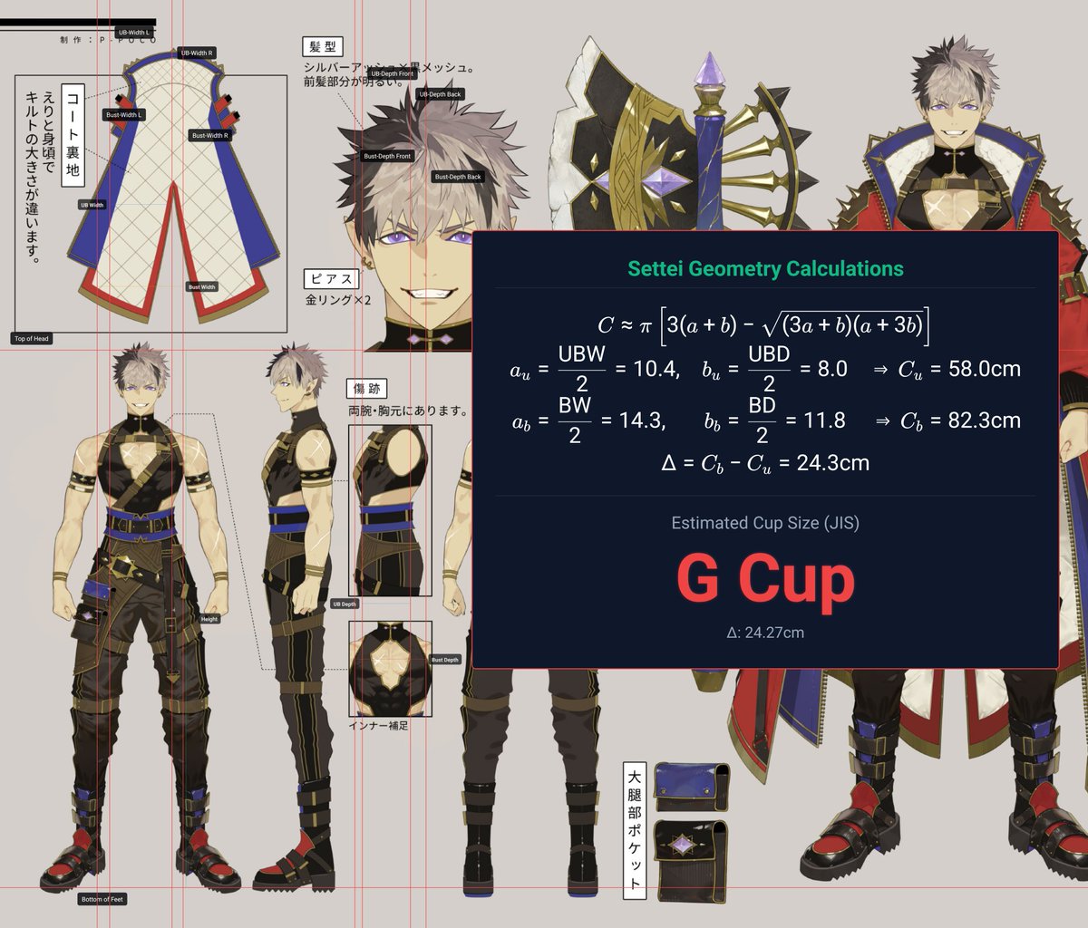 Settei Geometry Tool Measures VTuber Bust Sizes with Math