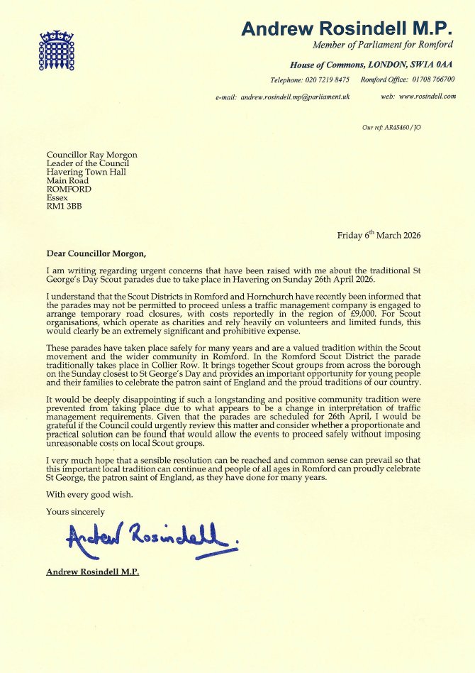 I have read the statement issued by the Leader of Havering Council ...