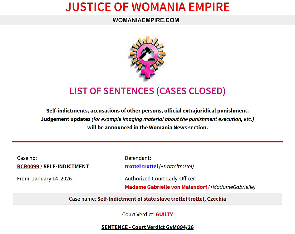 ♀️womania Empire Justice♀️ Court Verdict Gvm09426 For Womania Court