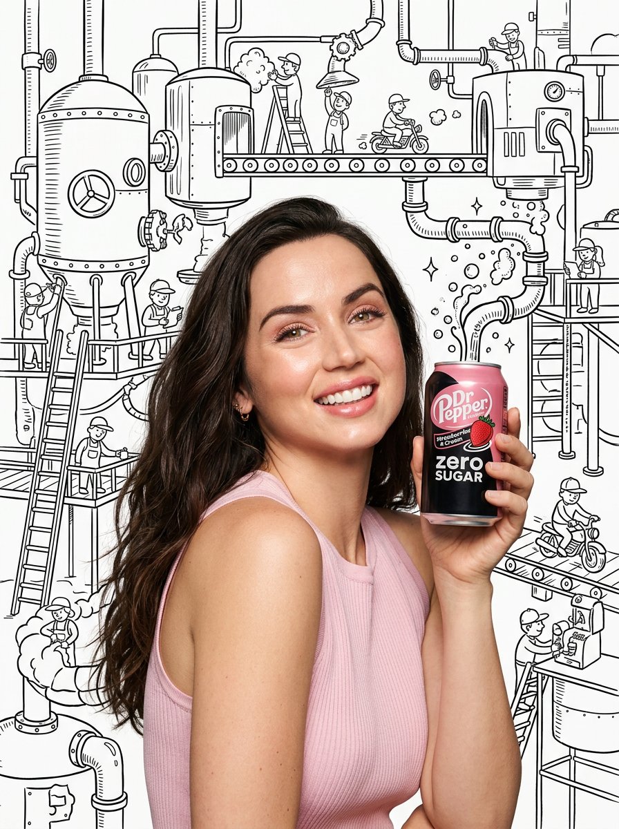 Ana de Armas smiles brighter with every sip of Dr Pepper Strawberries ...